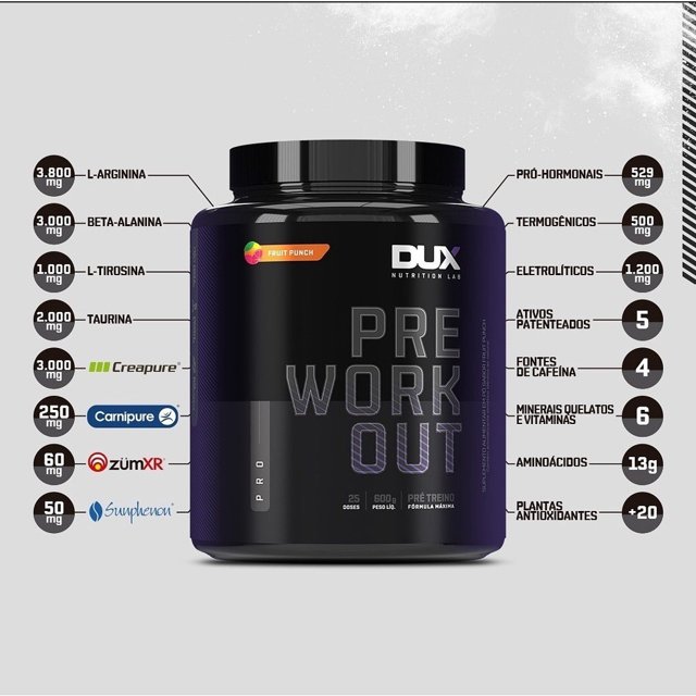 Pré Workout Pro Dux Frutas Verdes 600g | Capital Fitness