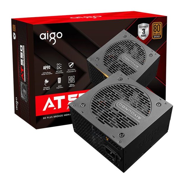 Fonte Aigo Darkflash AT550, 550W, 80 Plus Bronze, Nova, Lacrada | Infotec