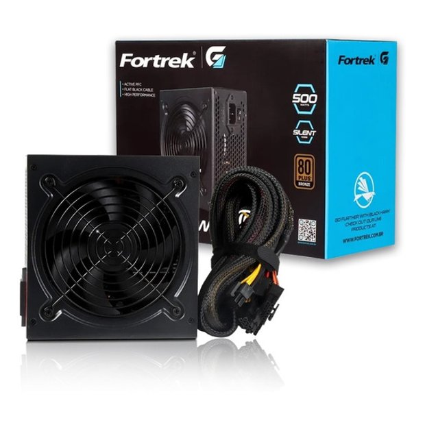 Fonte Fortrek Black Hawk 500W, 80 Plus Bronze, PFC Ativo, NOVA, Lacrada ...