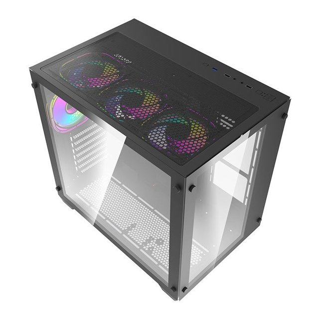 Gabinete Aigo Darkflash C285, Mid-Tower, Lateral de Vidro, Com 4 Fans ...