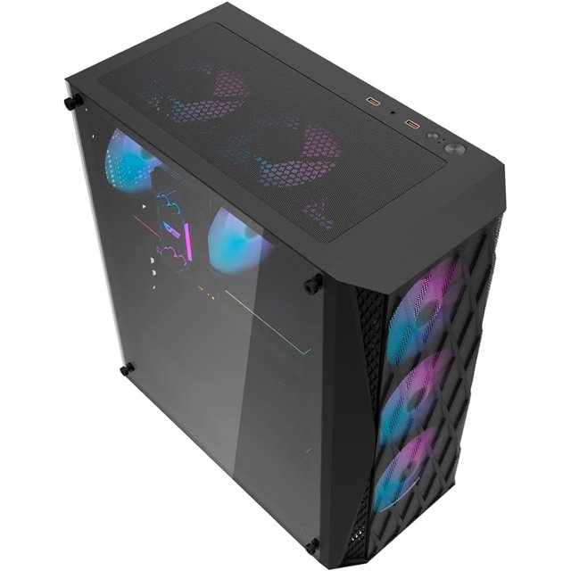 Gabinete Aigo DarkFlash DK352 Mesh Preto, Mid-Tower, Lateral de Vidro ...