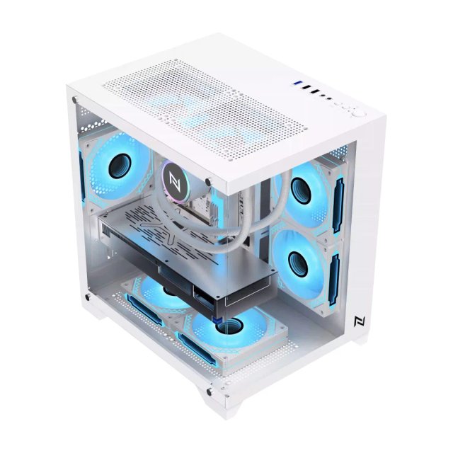 Gabinete Neologic Aquario Full Glass, Branco, 3 Fans ARGB, Vidro ...