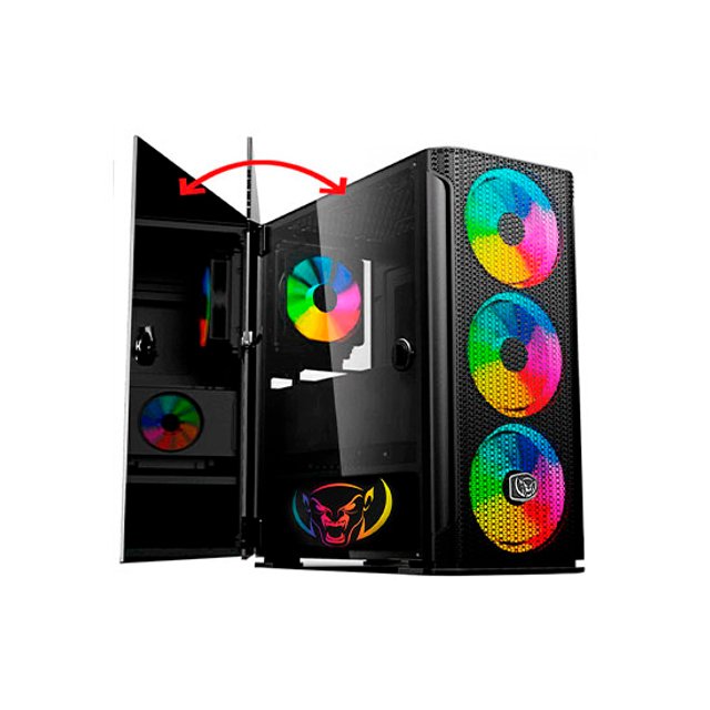 Gabinete SuperFrame Vamp, Mid Tower, Vidro Temperado, Com 4 Fans ARGB ...