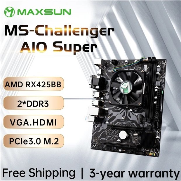 Kit Placa Mãe Maxsun A10 Quad Core 8 Gb 1600 Mhz Novo Na Caixa Infotec