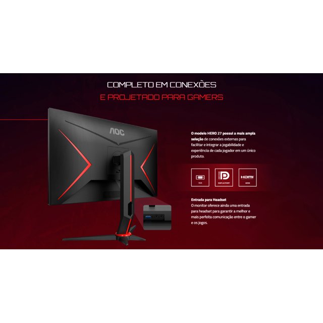Monitor Gamer AOC Hero 27 Full HD, 144 Hz, 1ms, IPS, G-Sync, NOVO, Lacrado. ** Vendas | Infotec