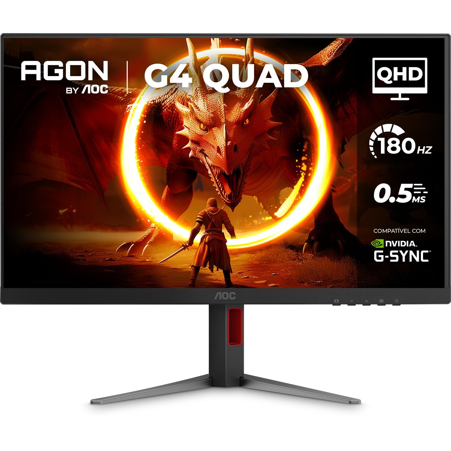 Monitor Gamer AOC Agon Quad 27, 27 Pol, IPS, QHD, 0.5ms, 180Hz, G-Sync ...