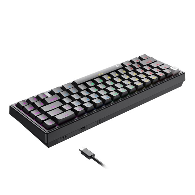 Teclado Mecânico Gamer Rise Mode GM1 Pro Black RGB Switch Outemu Red ...