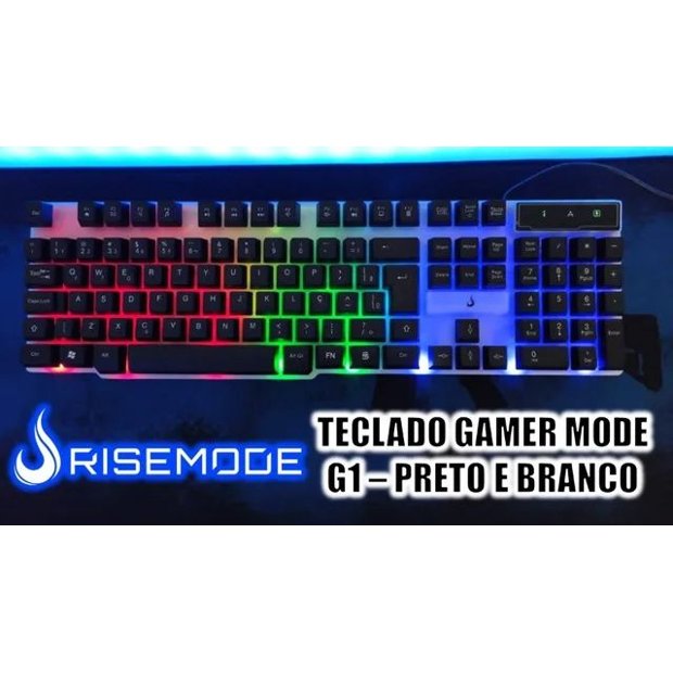 Teclado Gamer Rise Mode G1 RGB Rainbow, ABNT2, Novo, Na Caixa | Infotec