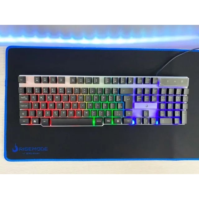 Teclado Gamer Rise Mode G1 RGB Rainbow, ABNT2, Novo, Na Caixa | Infotec