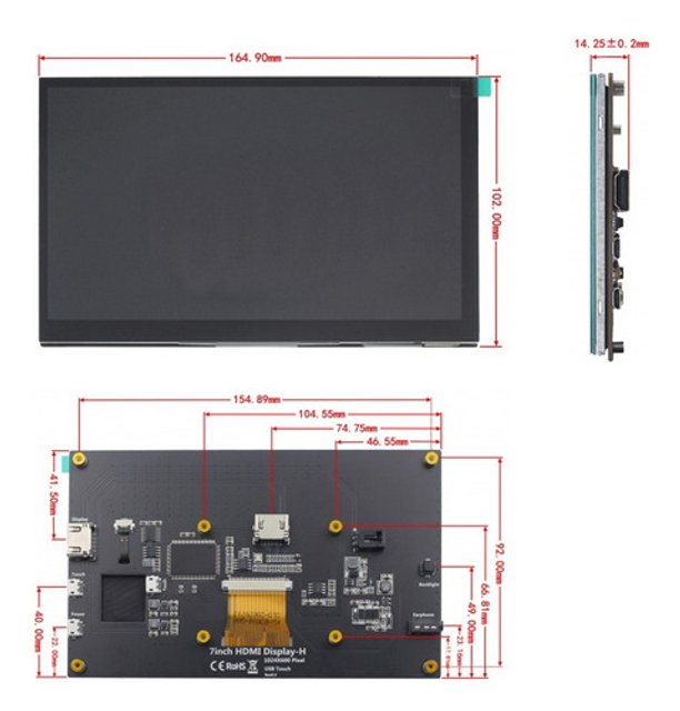 Tela Touch Lcd 7pol 1024x600 Capacitivo Raspberry Pi Jrp7008 | TekniMas