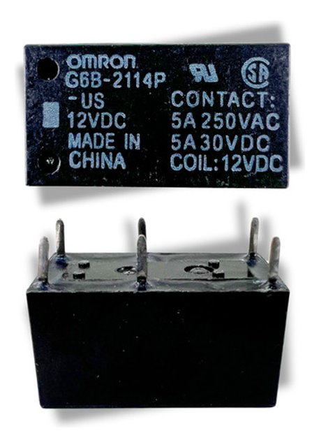 Rele Omron Eletromecânico G6b-2114p-us-12vdc 12v 5a 6 Pinos | TekniMas
