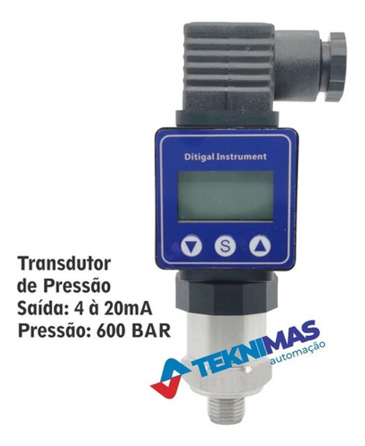 Transmissor De Pressão 600bar Transdutor Com Lcd 4 A 20ma | TekniMas