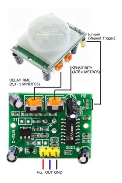 Sensor De Presença Movimento Pir Infravermelho Hc Sr501 | TekniMas
