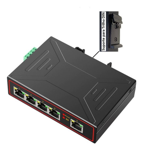 Switch Industrial 5 Portas Ethernet Diewu | TekniMas