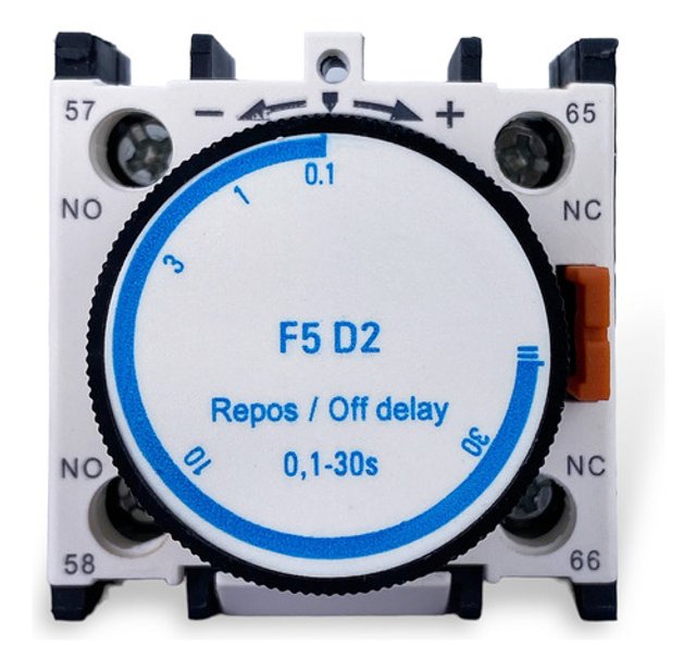 Bloco Temporizado Instantâneo F5 D2 Pra Contator La2 Dr2 30s Teknimas