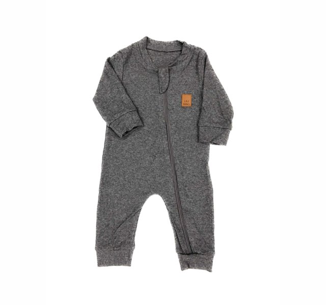 Macacão Bebê Zíper Canelado Chumbo Lilibing