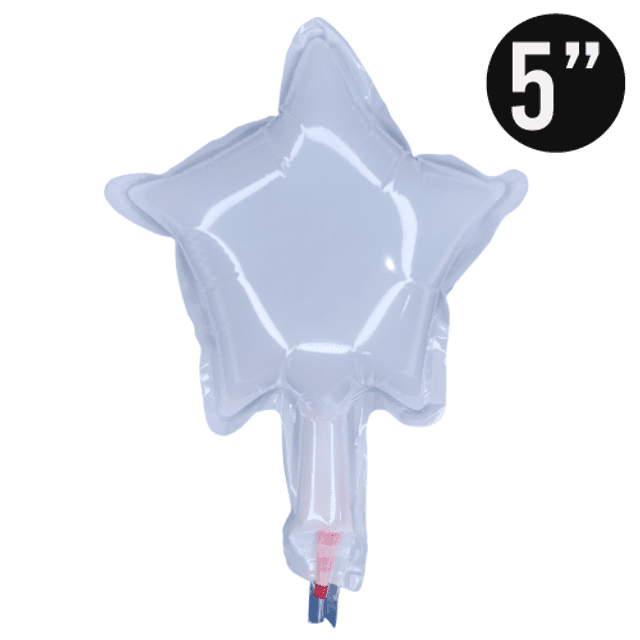 Balão microfoil estrela 5” – Branco – unitário | Uhul Balões