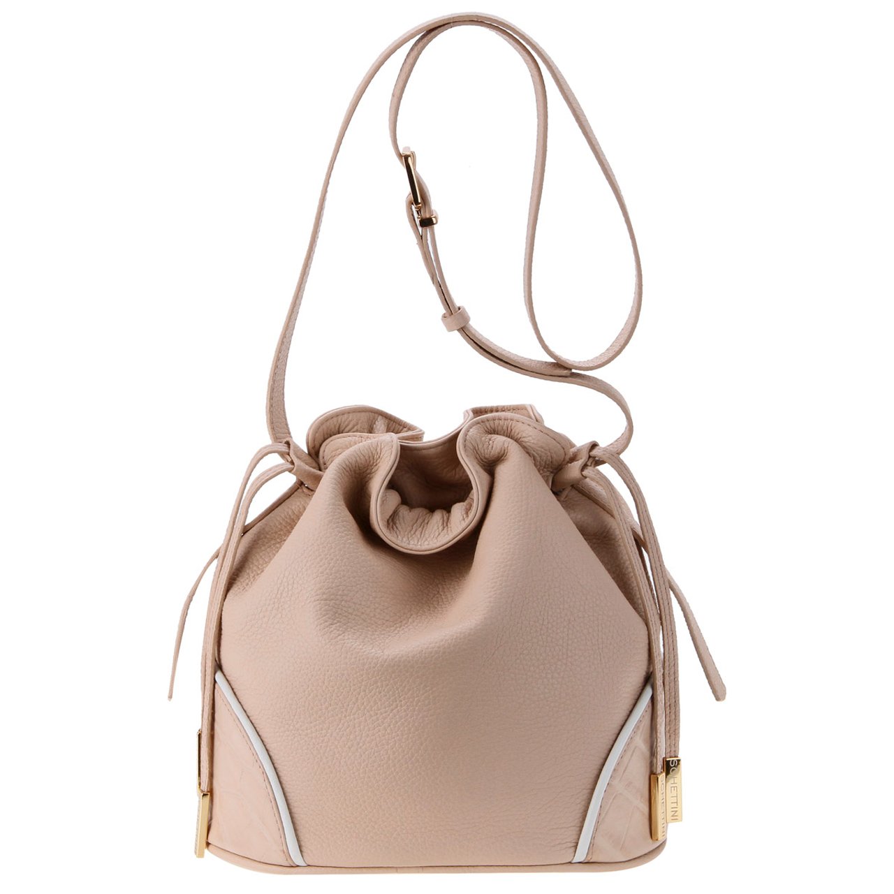 BOLSA COURO AMANDA / NUDE COM BRANCO | SCHETTINI