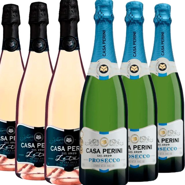 Kit combo 3uni Espumante Perini Prosecco 3uni Lótus Extra Brut Rosé ...