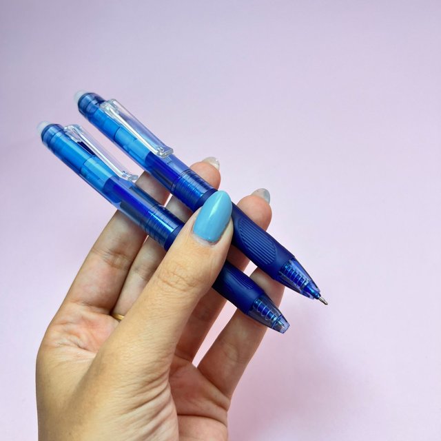 Caneta Clic Apagável Azul | Canetas Divertidas Atacado
