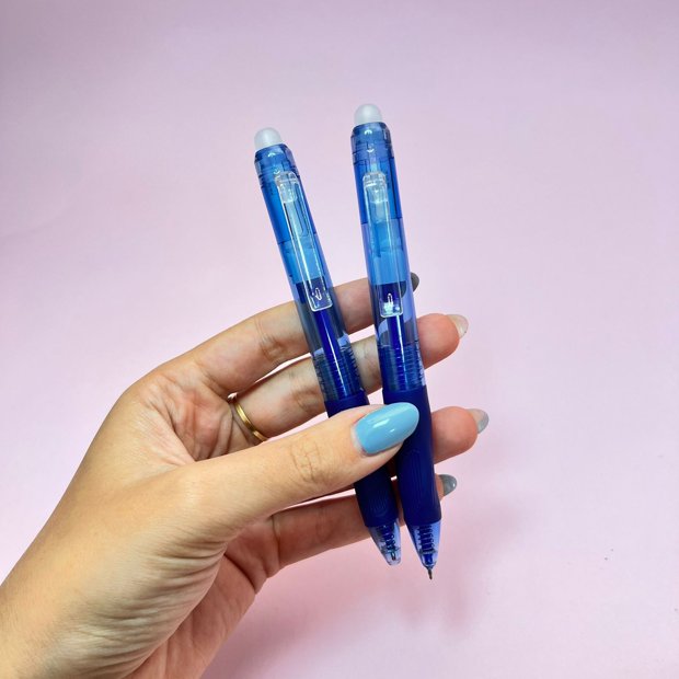Caneta Clic Apagável Azul | Canetas Divertidas Atacado