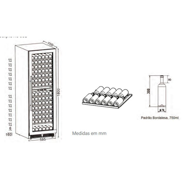 Adega Dual Zone Evol 160 Garrafas 220v Abertura Padrão - JC-425B220R ...