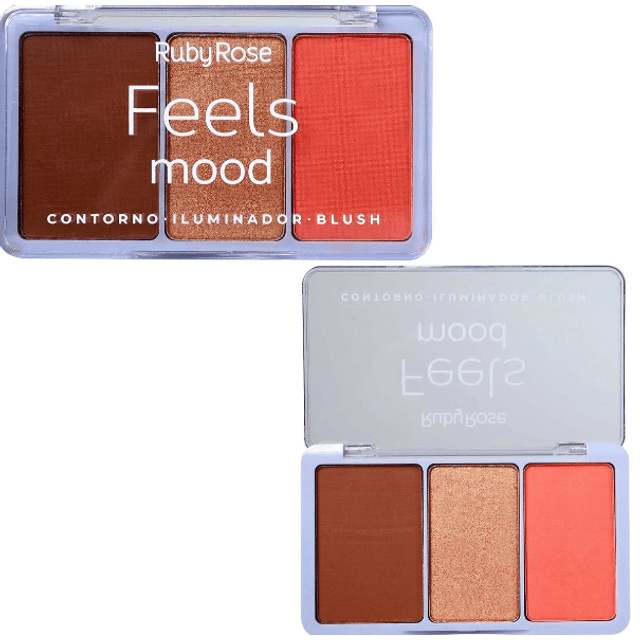 CONTORNO, ILUMINADOR, BLUSH RUBY ROSE - FEELS MOOD | Amor Beleza