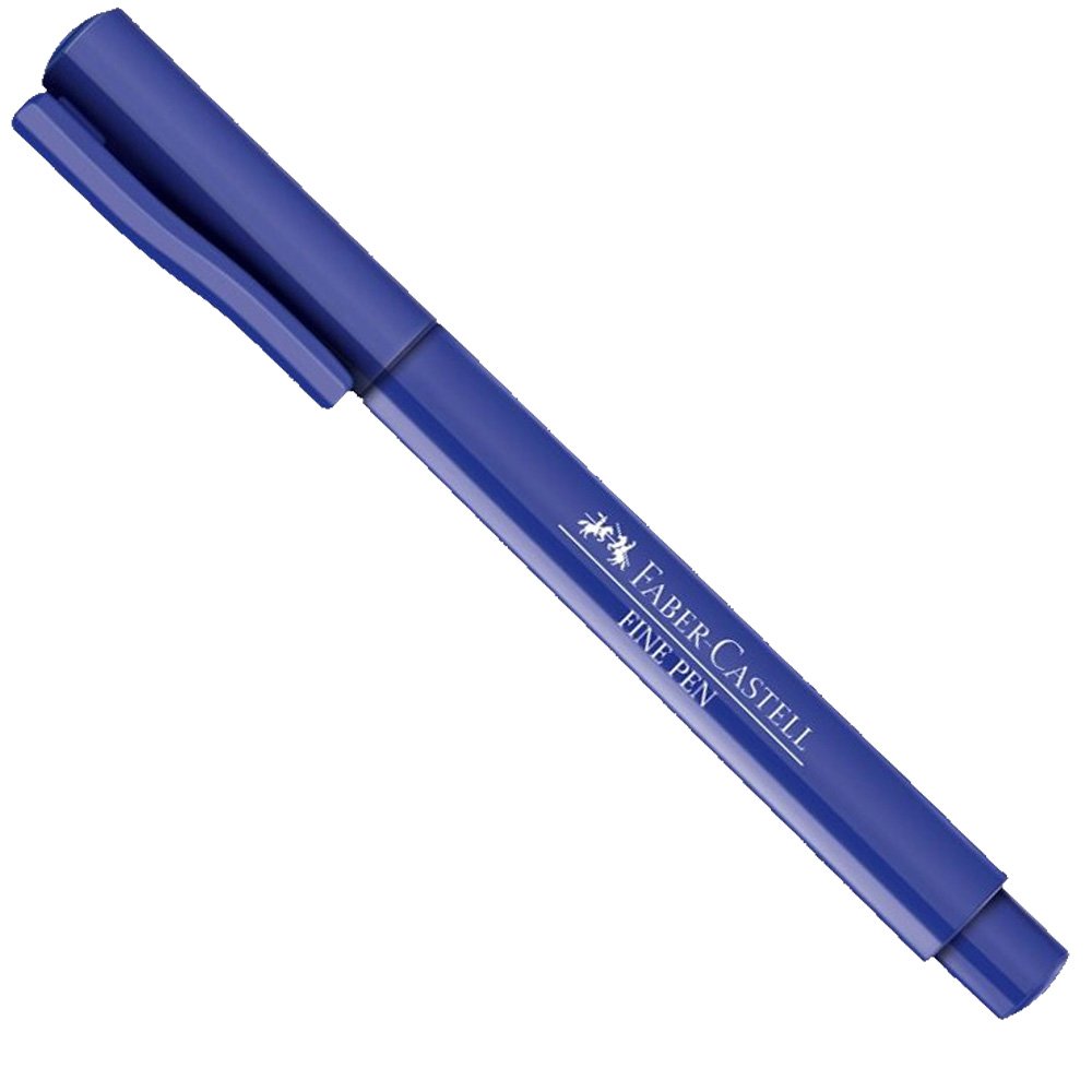 Caneta Ponta Fina - Fine Pen 0.4 Azul - Faber Castell | Dudu Brinquedos