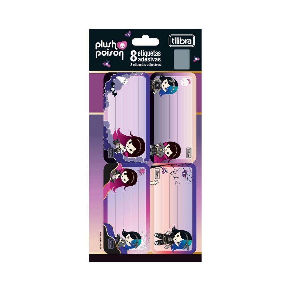 Etiqueta Escolar Adesiva Plush Poison Tilibra | Dudu Brinquedos