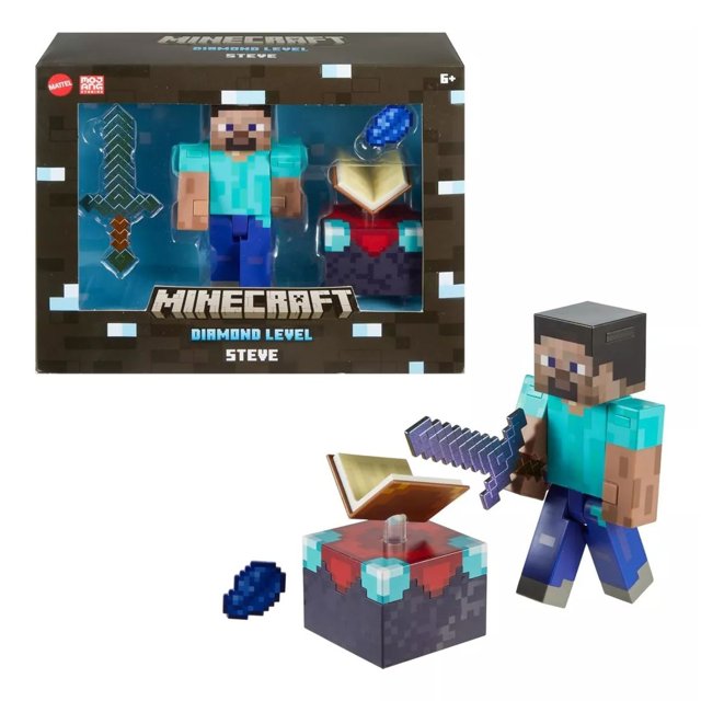 Boneco De Ação Mattel Minecraft Diamond Level - Steve | Dudu Brinquedos
