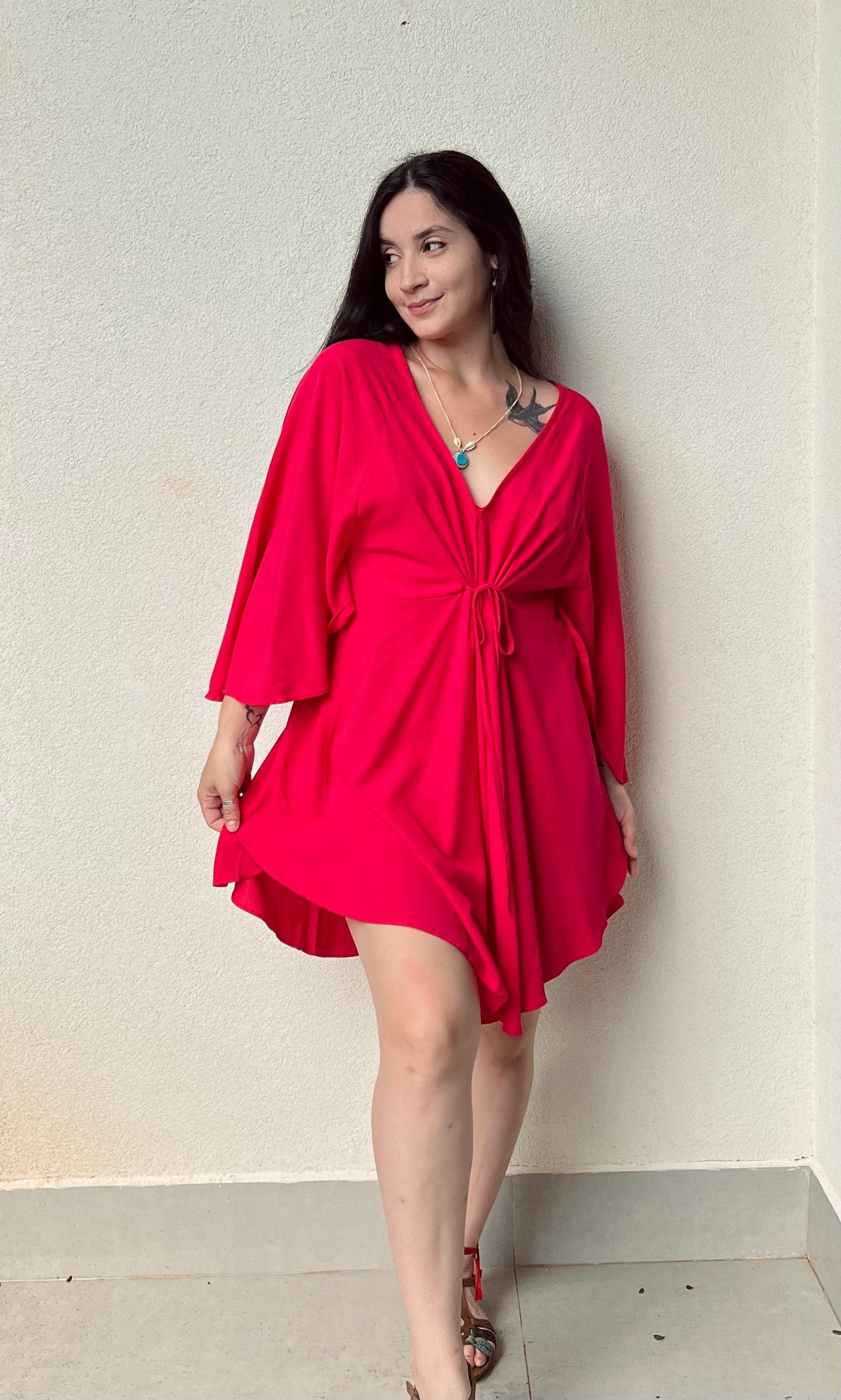 Vestido Curto Morceguinho - Rosa | Bixo Grillo