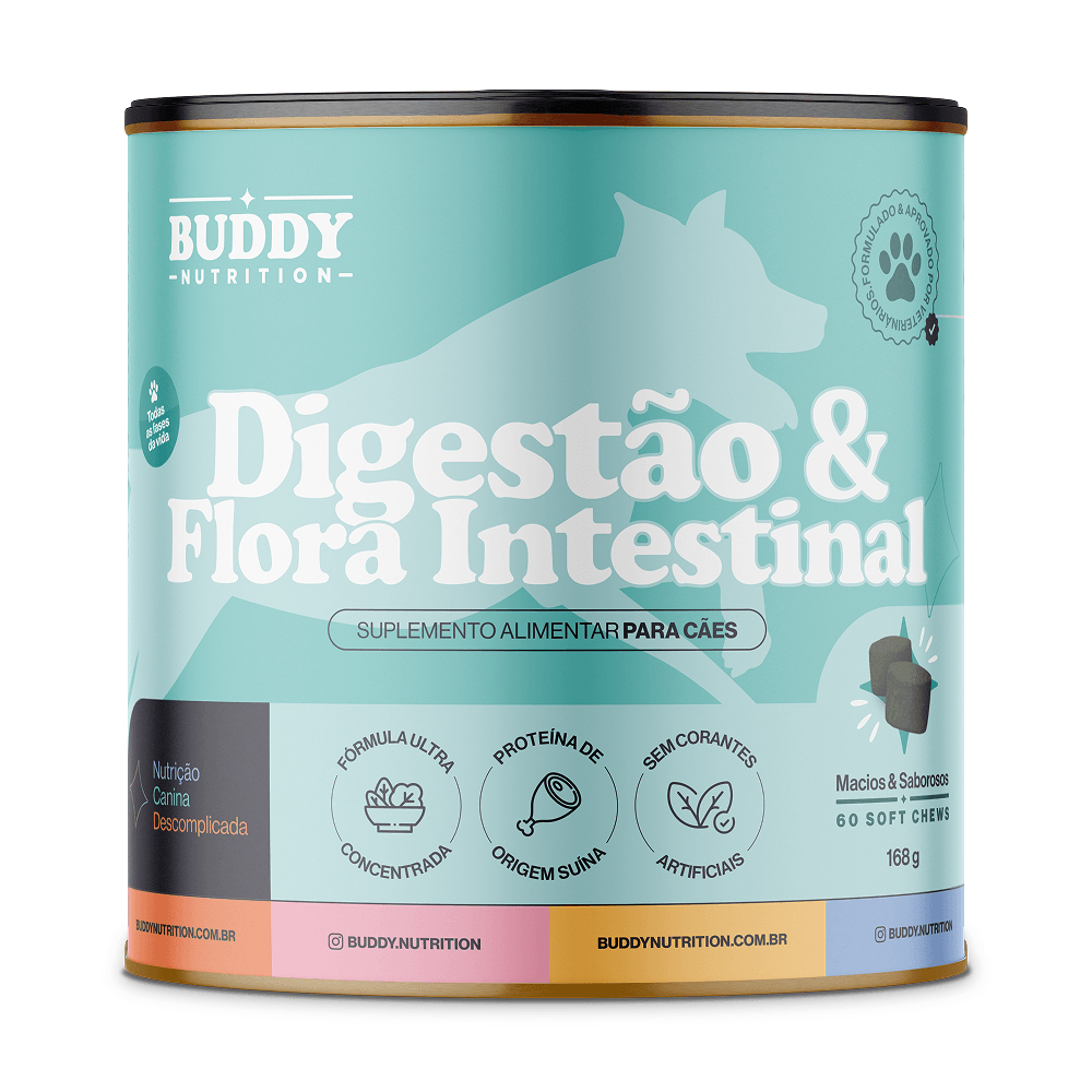 Digestão & Flora Intestinal - Boddy Nutrition (60 tabletes mastigáveis ...