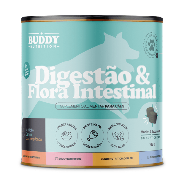 Digestão & Flora Intestinal - Boddy Nutrition (60 tabletes mastigáveis ...
