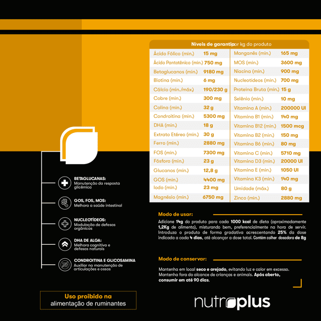 Sênior - Nutroplus - 100g | Animal Natural