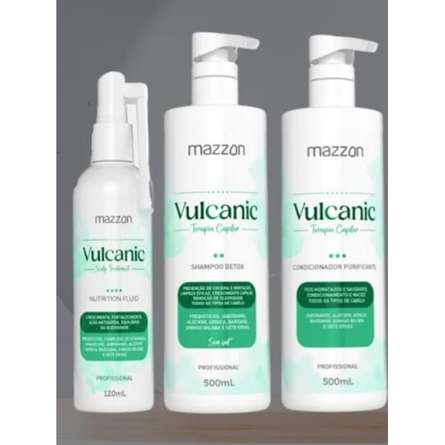 Terapia Capilar: Caspa Queda Oleosidade Psoriase Vulcanic Mazzon 1120ml | NATUREVER COSMETICOS LTDA