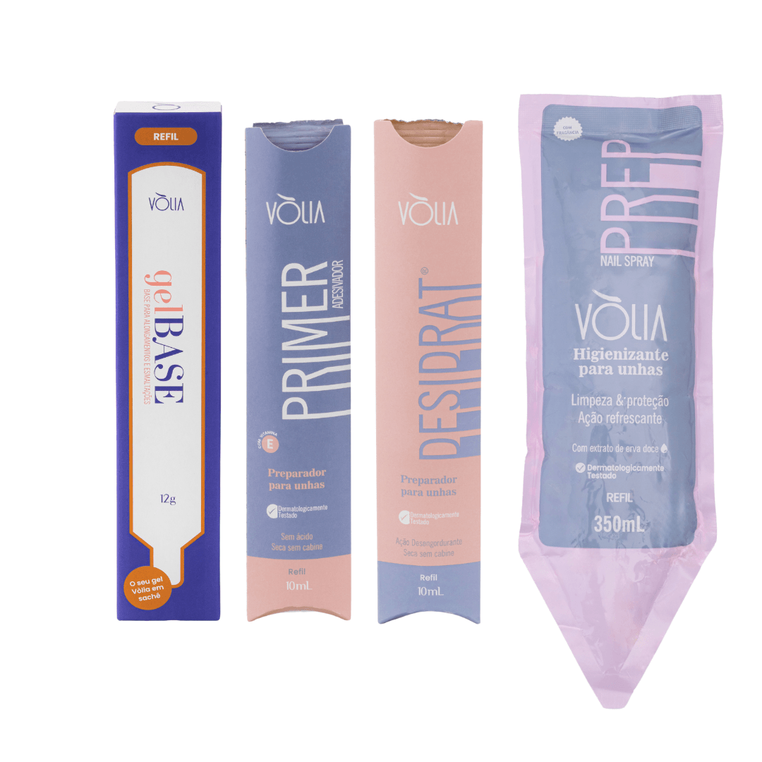 Kit Gel Base Primer não Ácido Desidrat e Prep 350ml Vólia | Along Nails ...