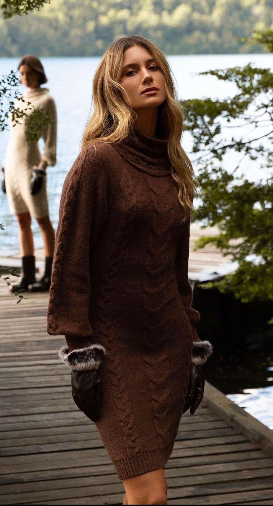 Vestido tricot Marcela - Marrom | Jumat