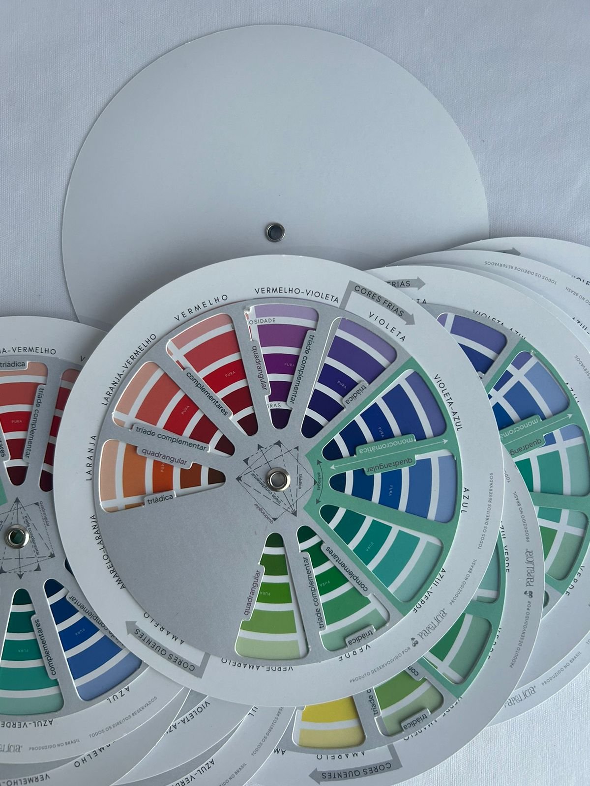 12 Círculos Cromáticos Basicão de 15cm | Papelícia