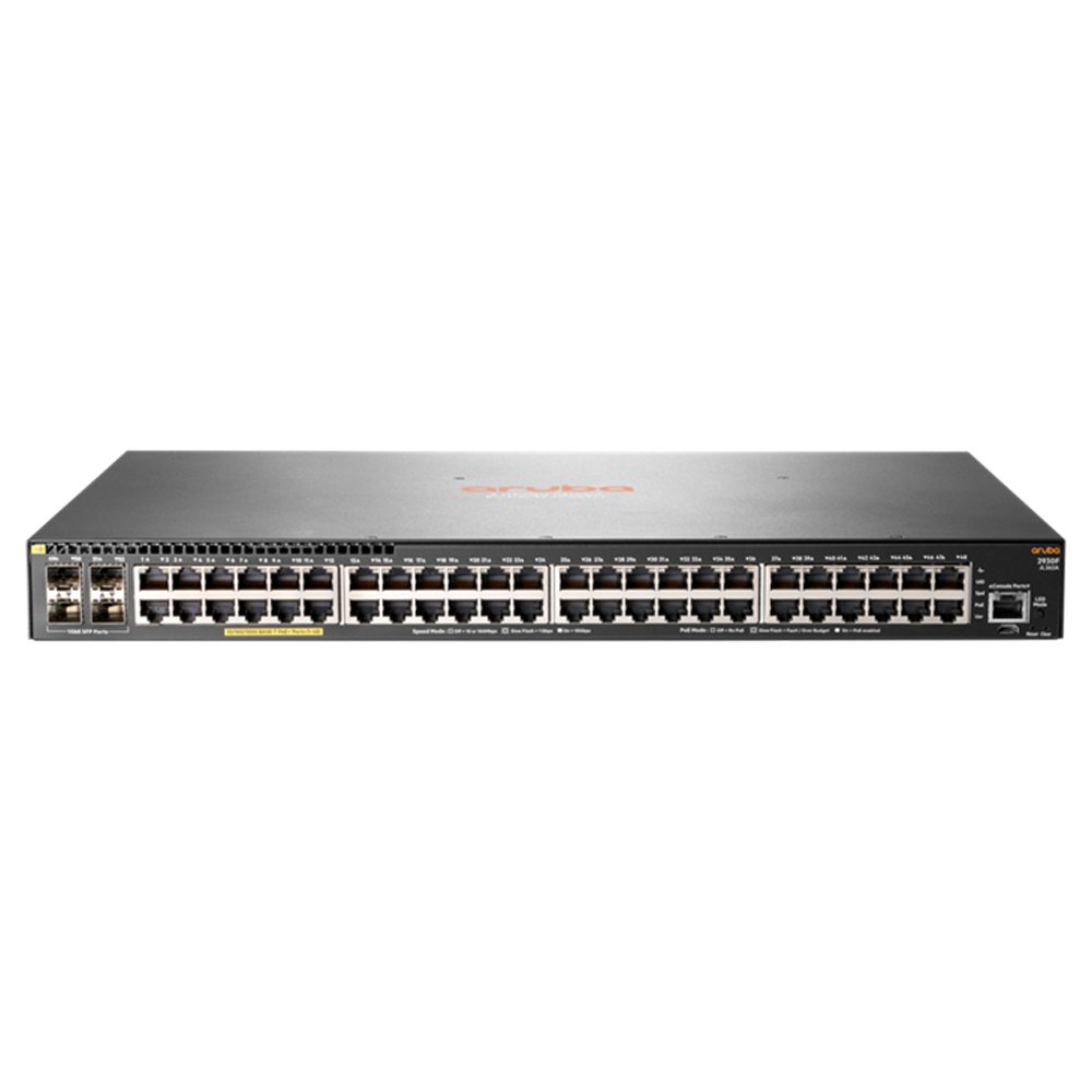 Switch HPE Aruba 2930F 48 Portas 10/100/1000 PoE 370W 4SFP JL262A ...