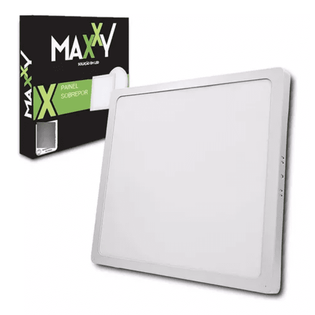 PAINEL SOBREPOR MAXXY BRANCO QUADRADO 18W 4000K | Led & Companhia