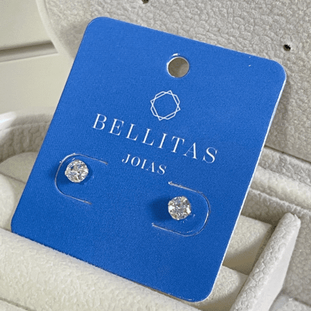 Brinco Ponto de Luz Elegante em Prata 925 | Bellitas Joias