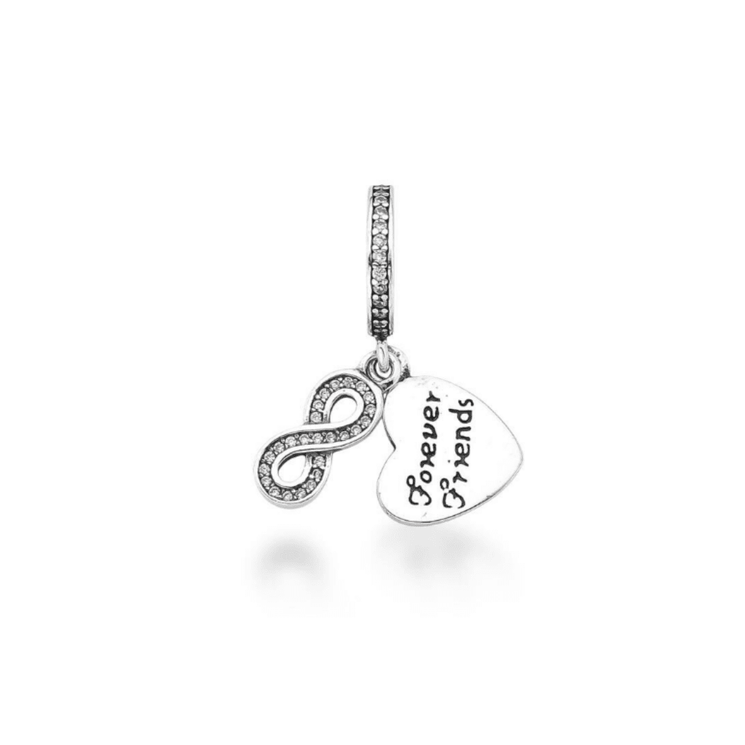 Berloque Infinito & Coração Cravejado "Forever Friends" – Prata 925 ...