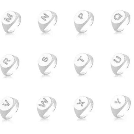 Anel Letra Cravejada em Prata: Elegância Personalizada | Bellitas Joias