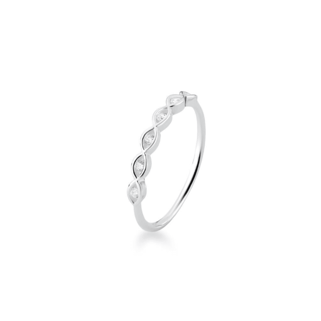 Anel Elos com Pedra Brilhante – Toque Sofisticado | Bellitas Joias