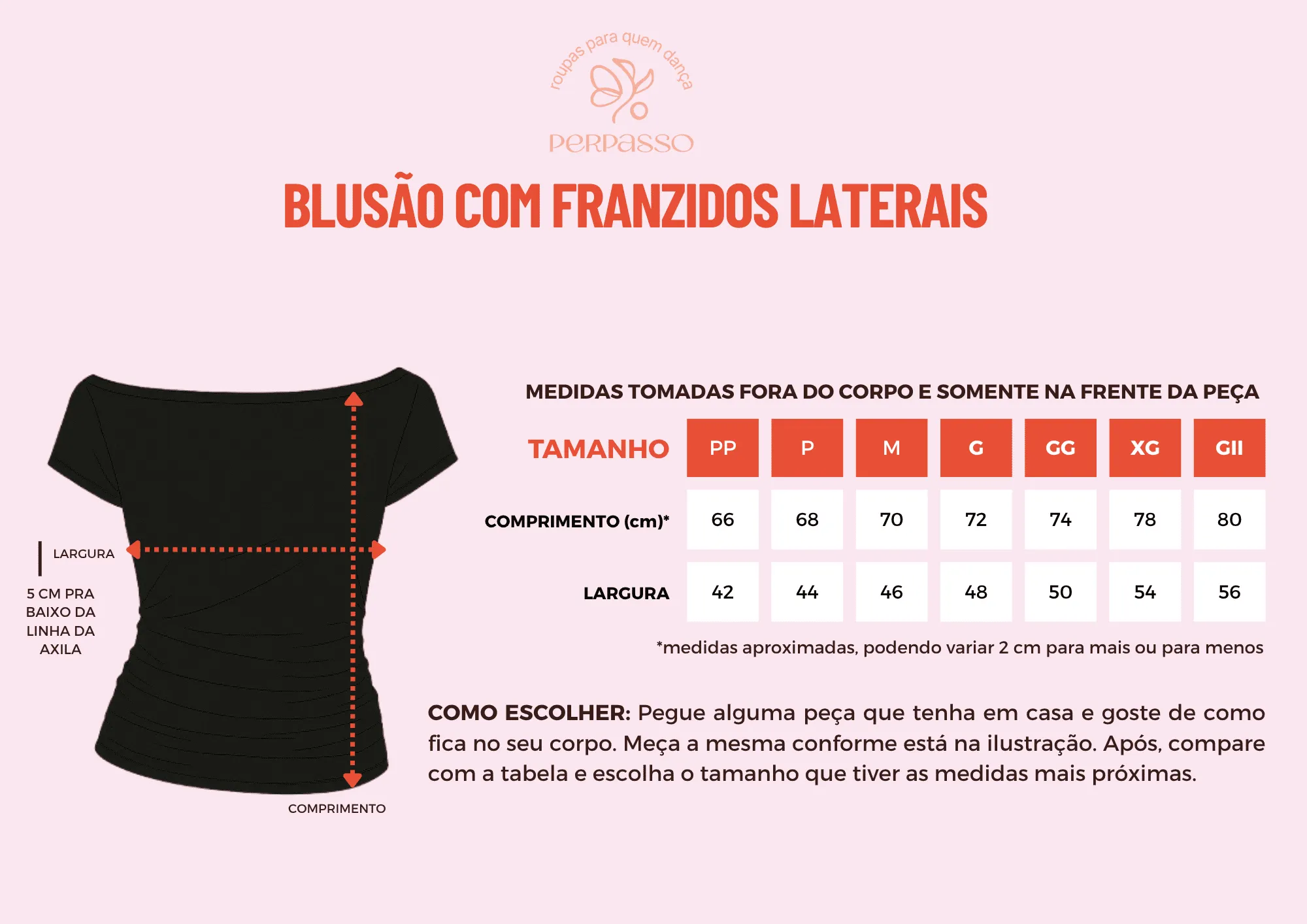 Guia de tamanhos e medidas | Perpasso