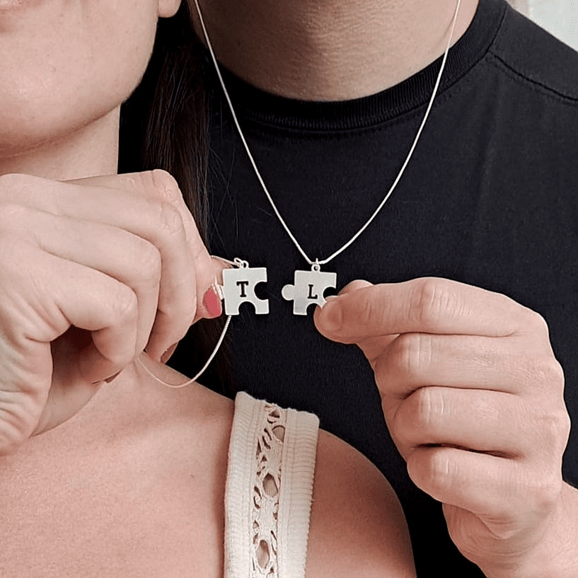 Colares Quebra-Cabeças Personalizáveis | Lily Blue