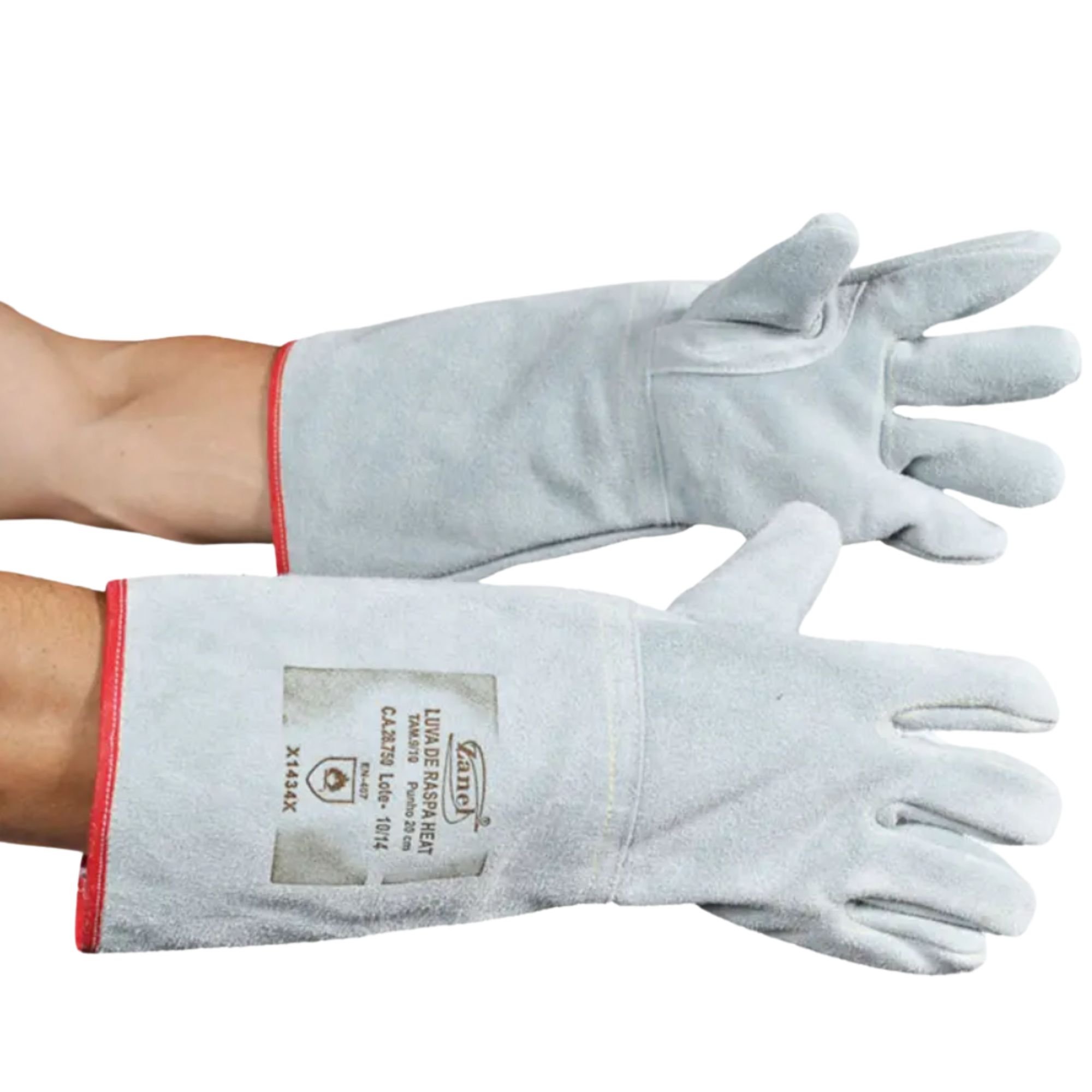 Luva de Raspa com Forro Manta Térmica 20 Cm Costura Kevlar Zanel CA ...