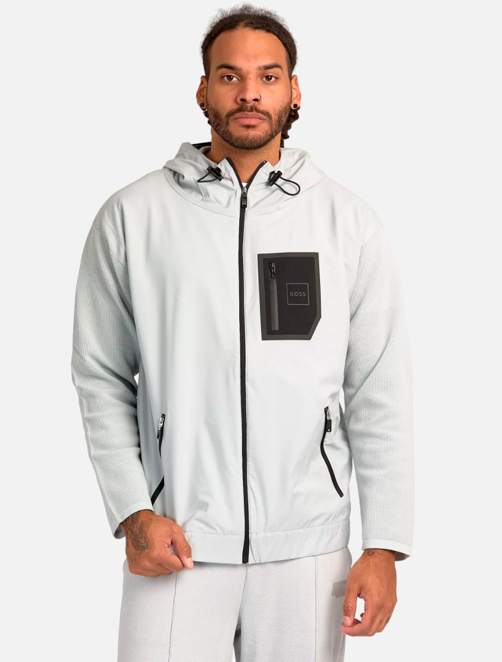 Jaqueta Hugo Boss Mayner Regular Cinza Claro | Adamanto Store