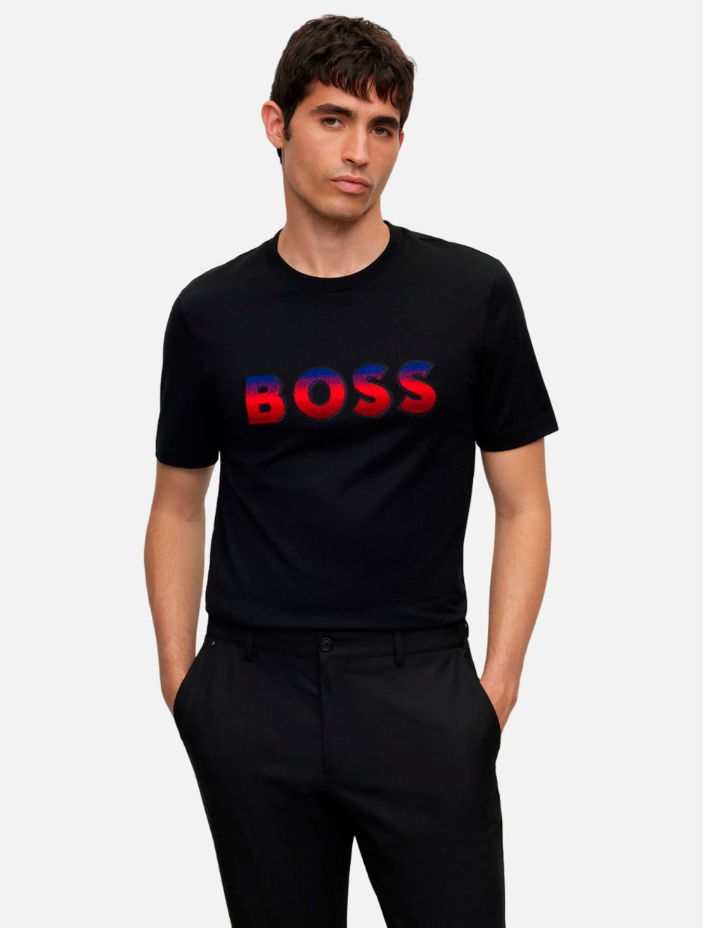 Camiseta Hugo Boss Masculina Regular Tiburt 420 Preta | Adamanto Store