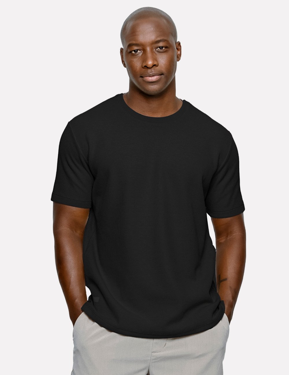 Camiseta K&J Black Masculina Comfort Tricot Preta | Adamanto Store